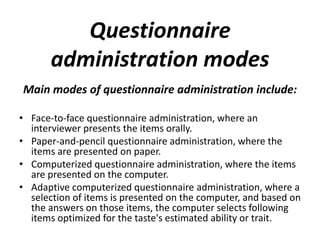 Questionnarie | PPTX