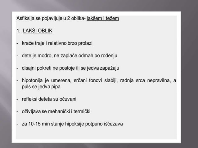 Asfiksija novorodjenceta milos markovic | PPT