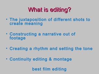 As film studies editing pp final | PPT