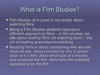 As film studies induction lesson | PPT