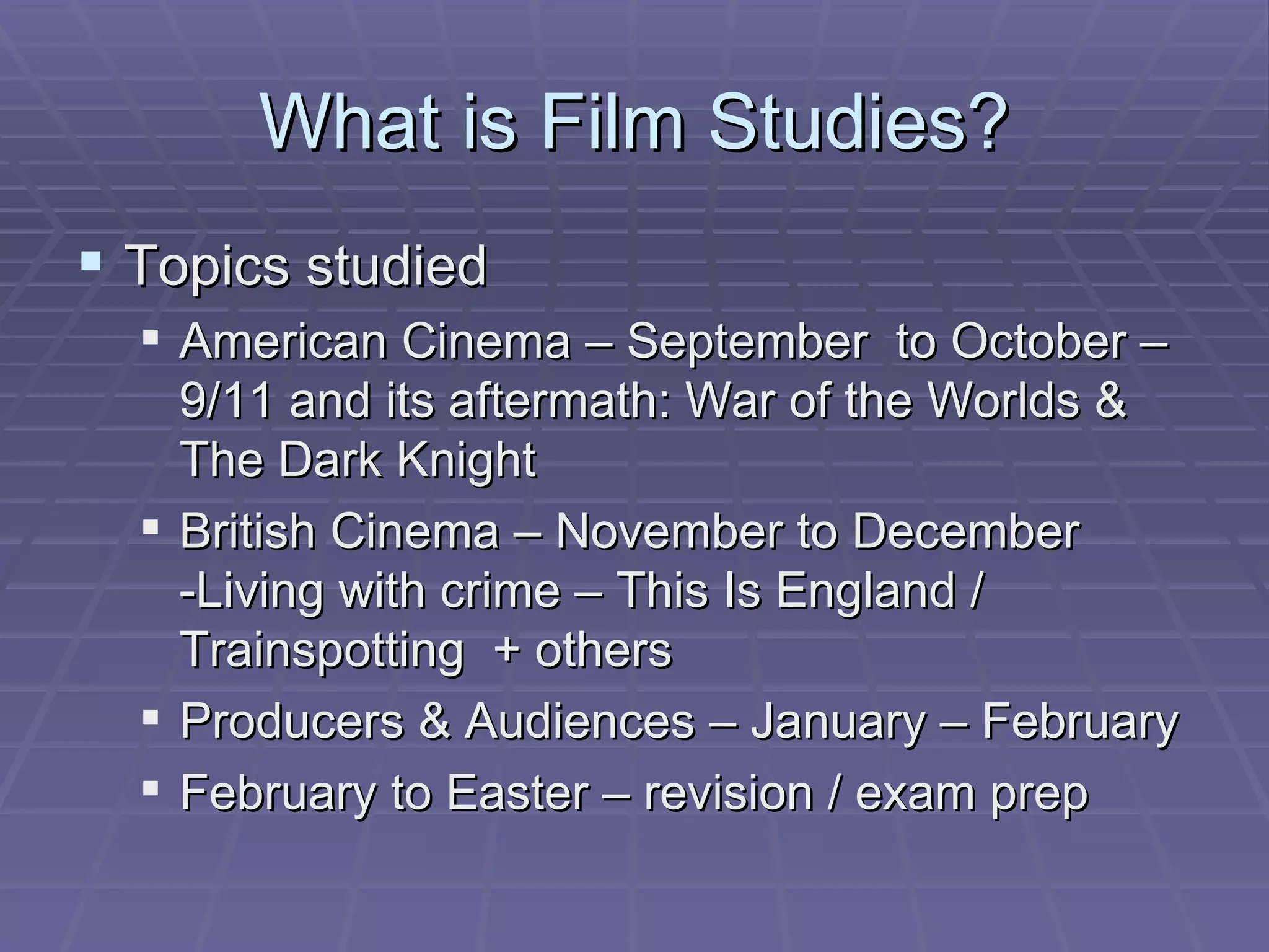 As film studies induction lesson | PPT