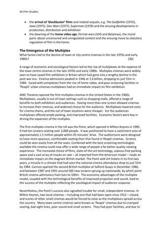 As film studies revision | DOCX