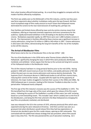 As film studies revision | DOCX