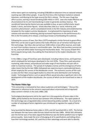 As film studies revision | DOCX