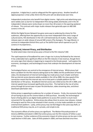 As film studies revision | DOCX