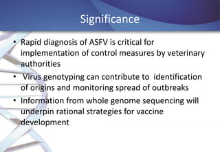 African Swine Fever (ASF) virus genomics and diagnostics | PDF