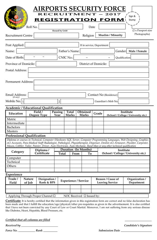 Asf registration form 2017 | PDF
