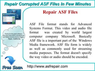 Recover lost ASF files in easy way | PPT | Free Download