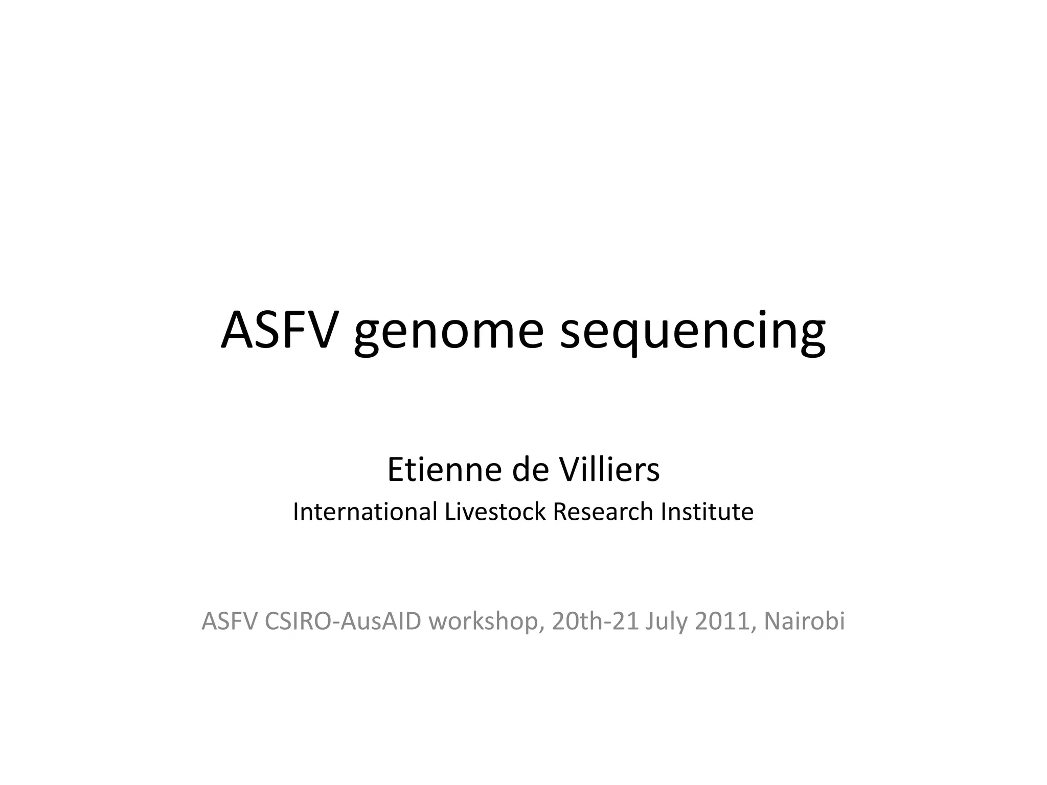 ASFV genome sequencing | PDF