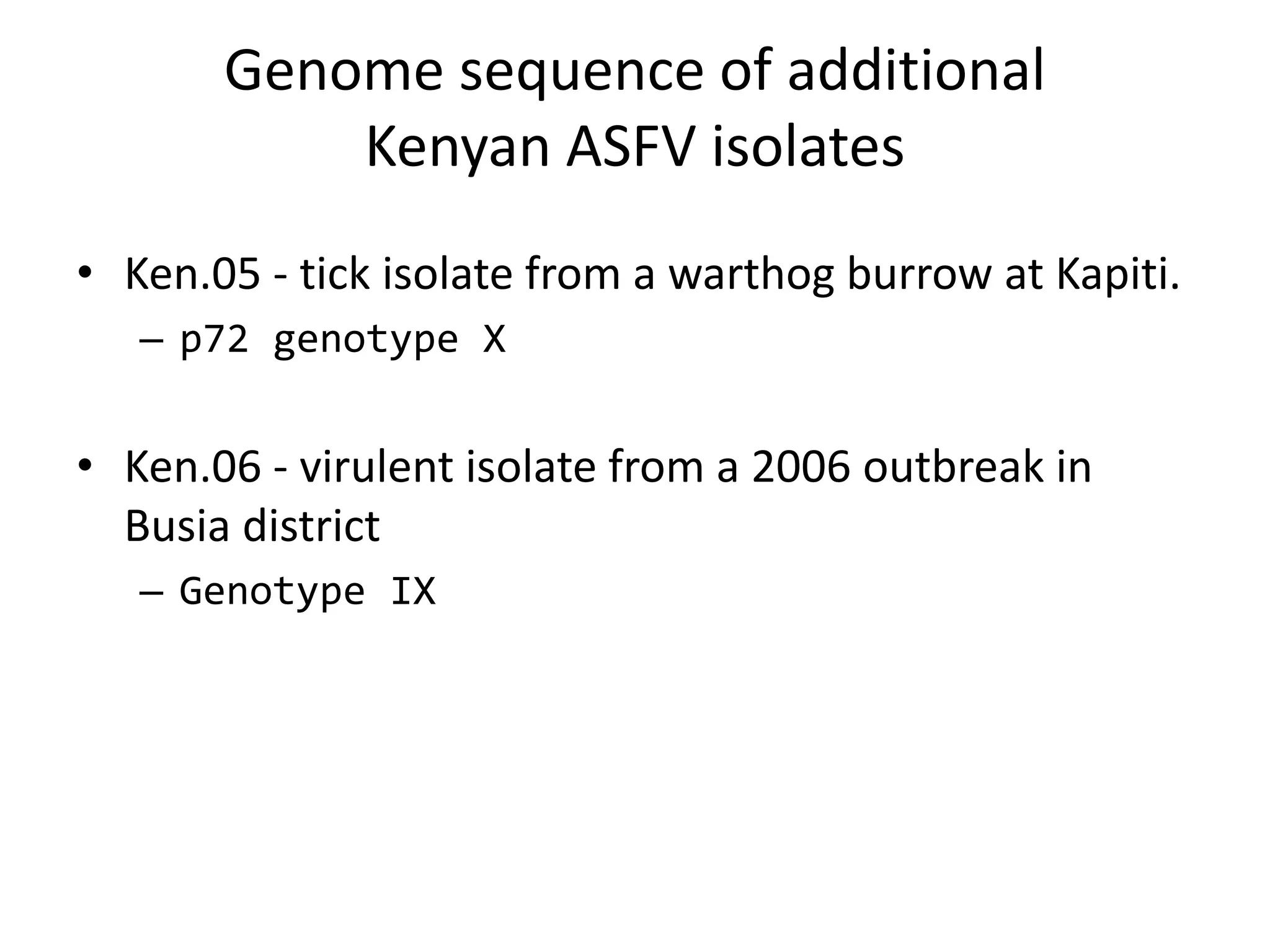 ASFV genome sequencing | PDF