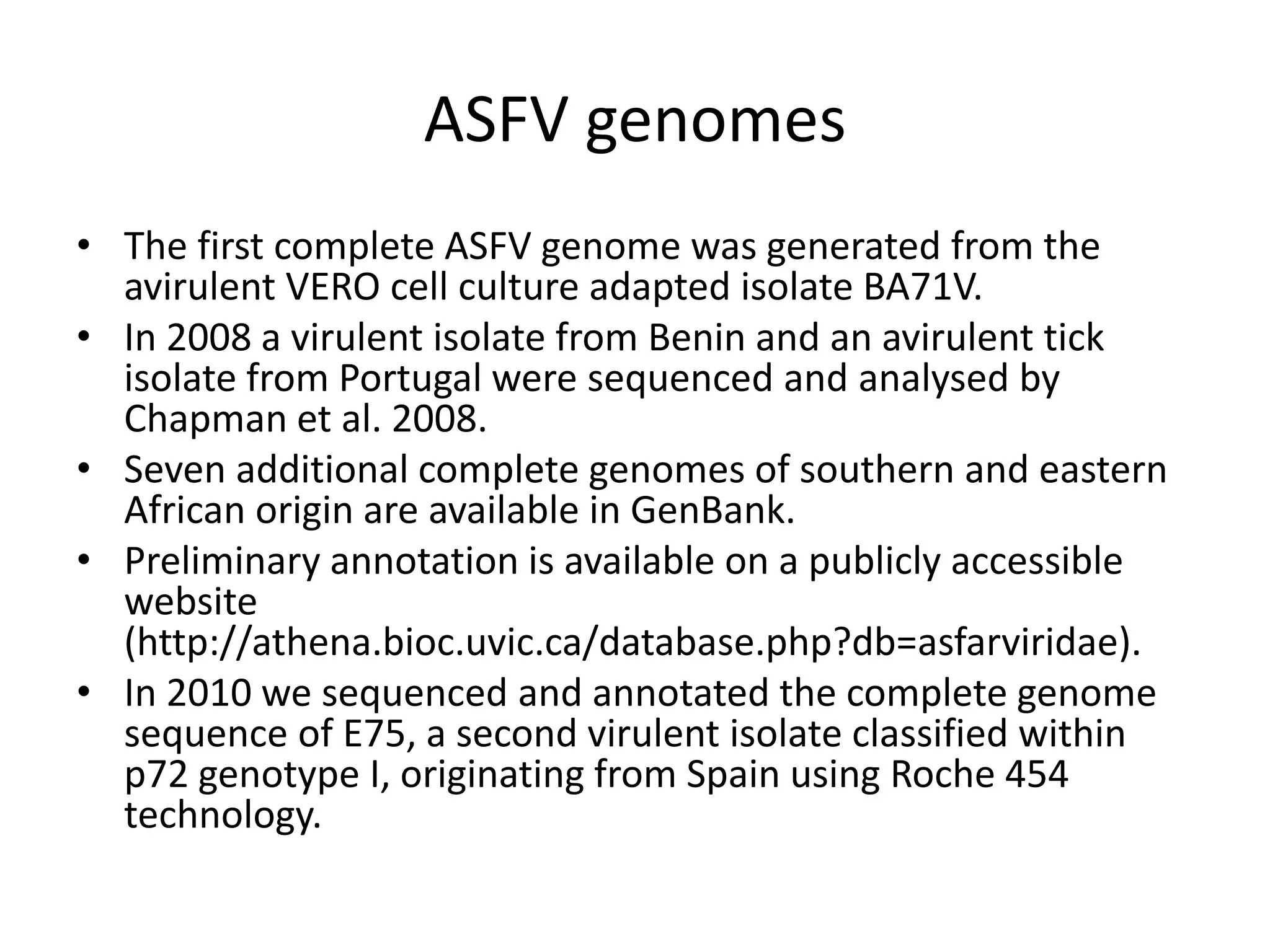 ASFV genome sequencing | PDF