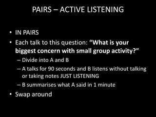 Small groups structured activities | PPTX | Education