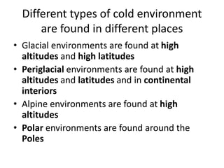 AS Geography (AQA) - Cold Environments | PPTX