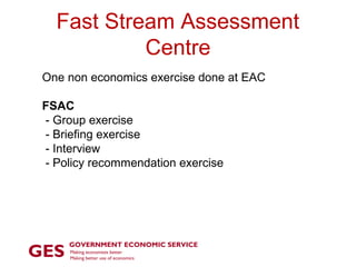 Getting into the Government Economic Service (GES) 2012 | PPT