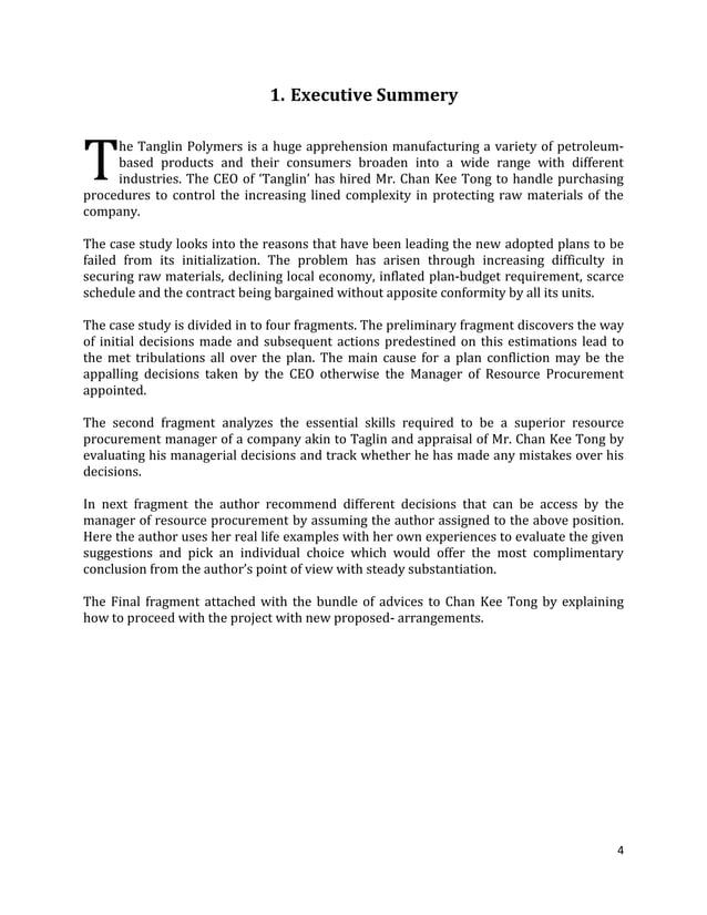 Tanglin Polymers Case Study | PDF