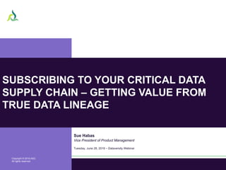 Subscribing to Your Critical Data Supply Chain - Getting Value from ...