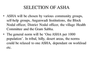 Roles and responsibility of ASHA | PDF