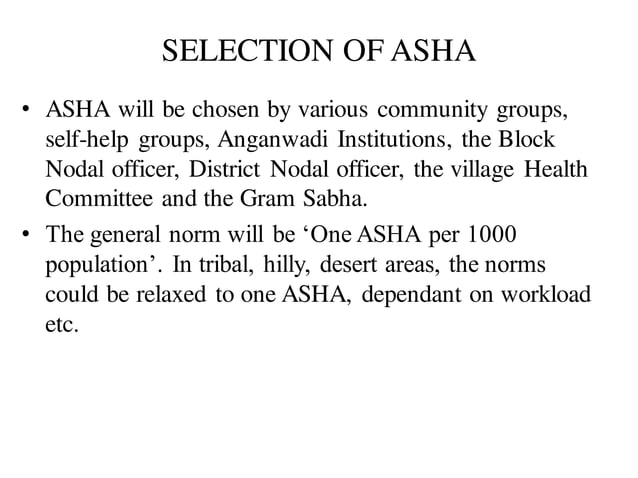 Roles and responsibility of ASHA | PDF | Children\'s Health | Healthy ...