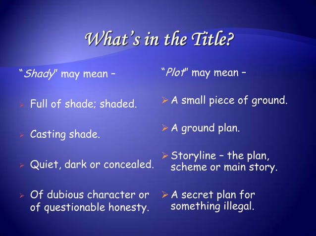 A shady plot by Deepanshu Sharma | PPTX | Paranormal Phenomena | Hobbies & Interests