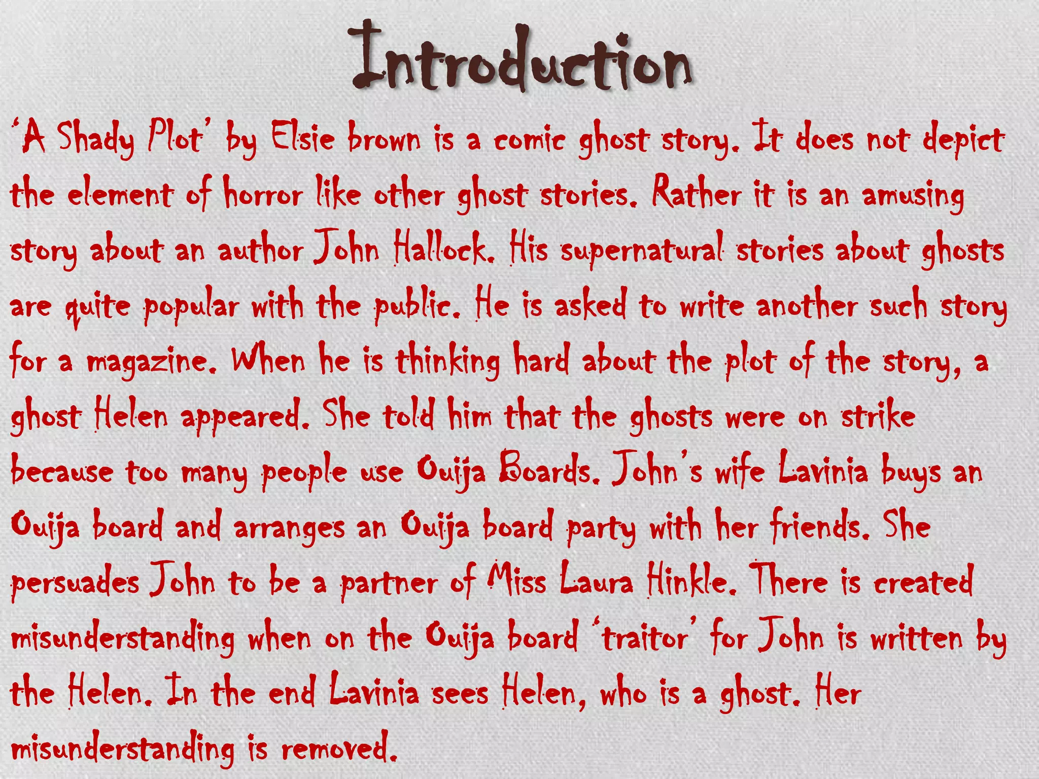 A shady plot PPT | PPTX