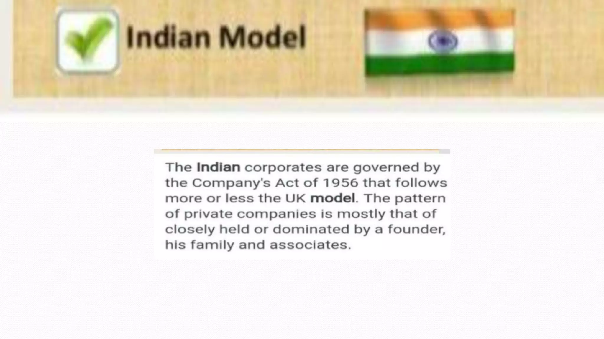 Indian Model of Corporate Governance | PPTX