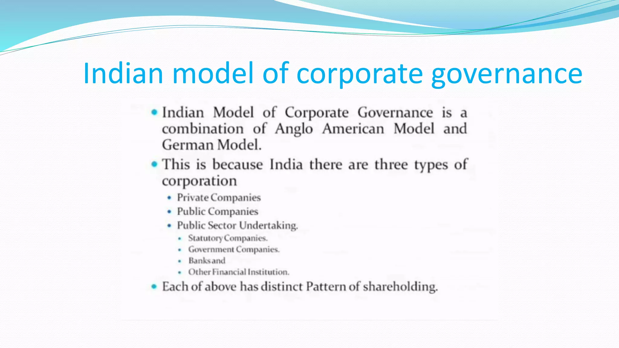 Indian Model of Corporate Governance | PPTX