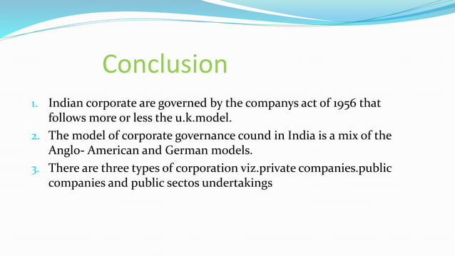 Indian Model of Corporate Governance | PPTX