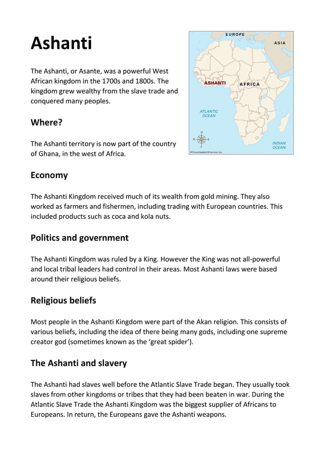 The ancient Kingdoms of West Africa - Ashanti | PDF