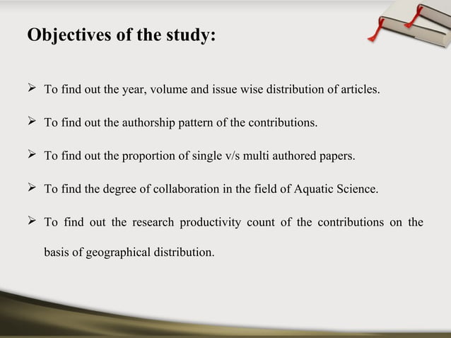 Aquatic Ecology: A scientometric analysis | PPT