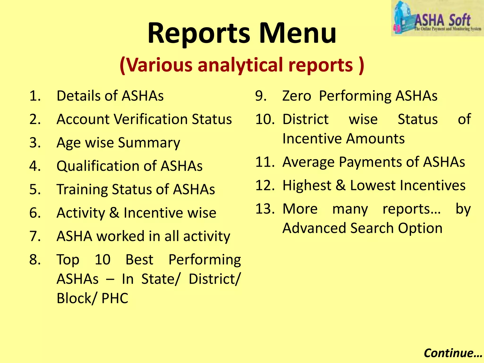 Asha soft presentation | PPT