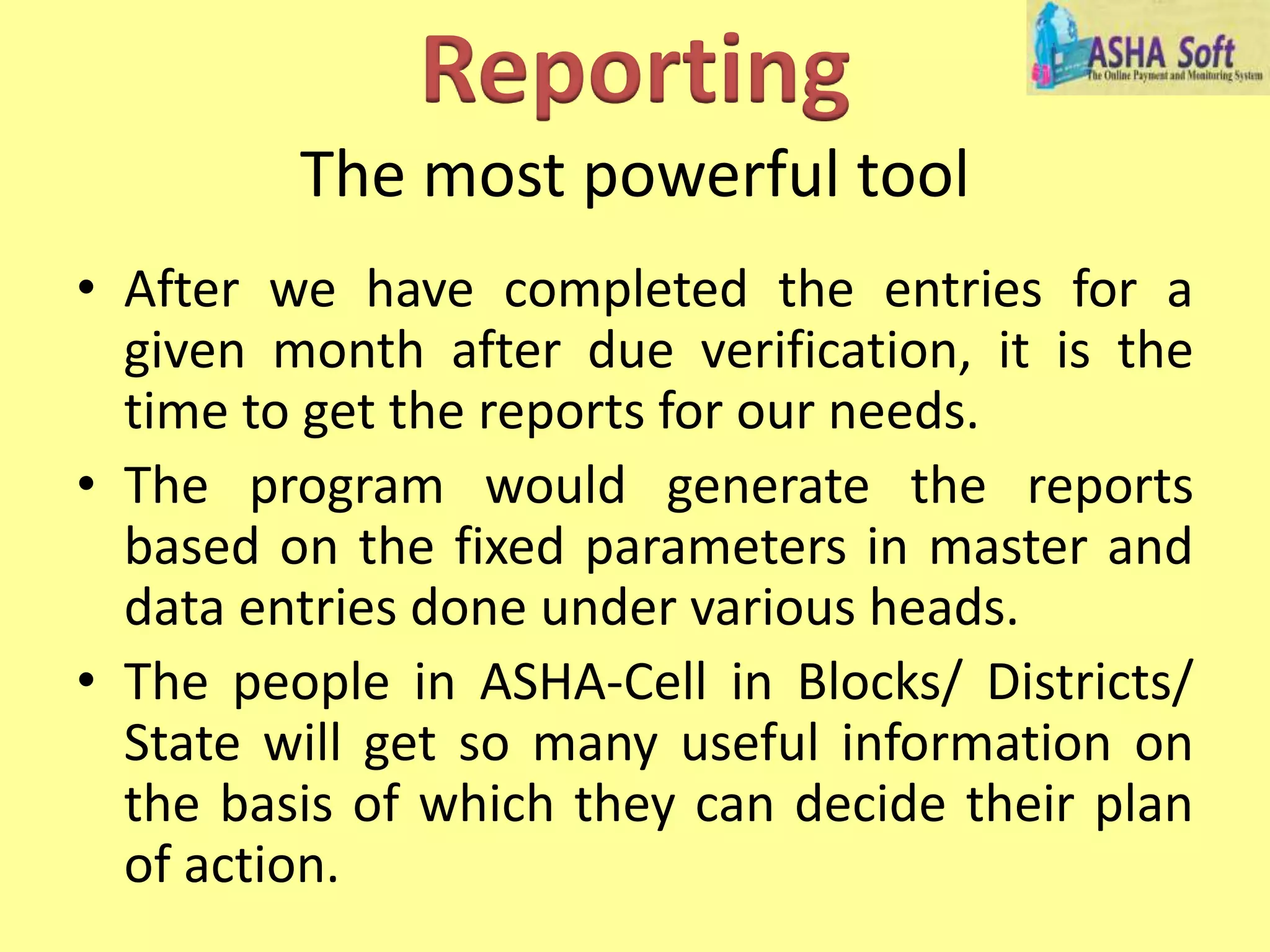 Asha soft presentation | PPT