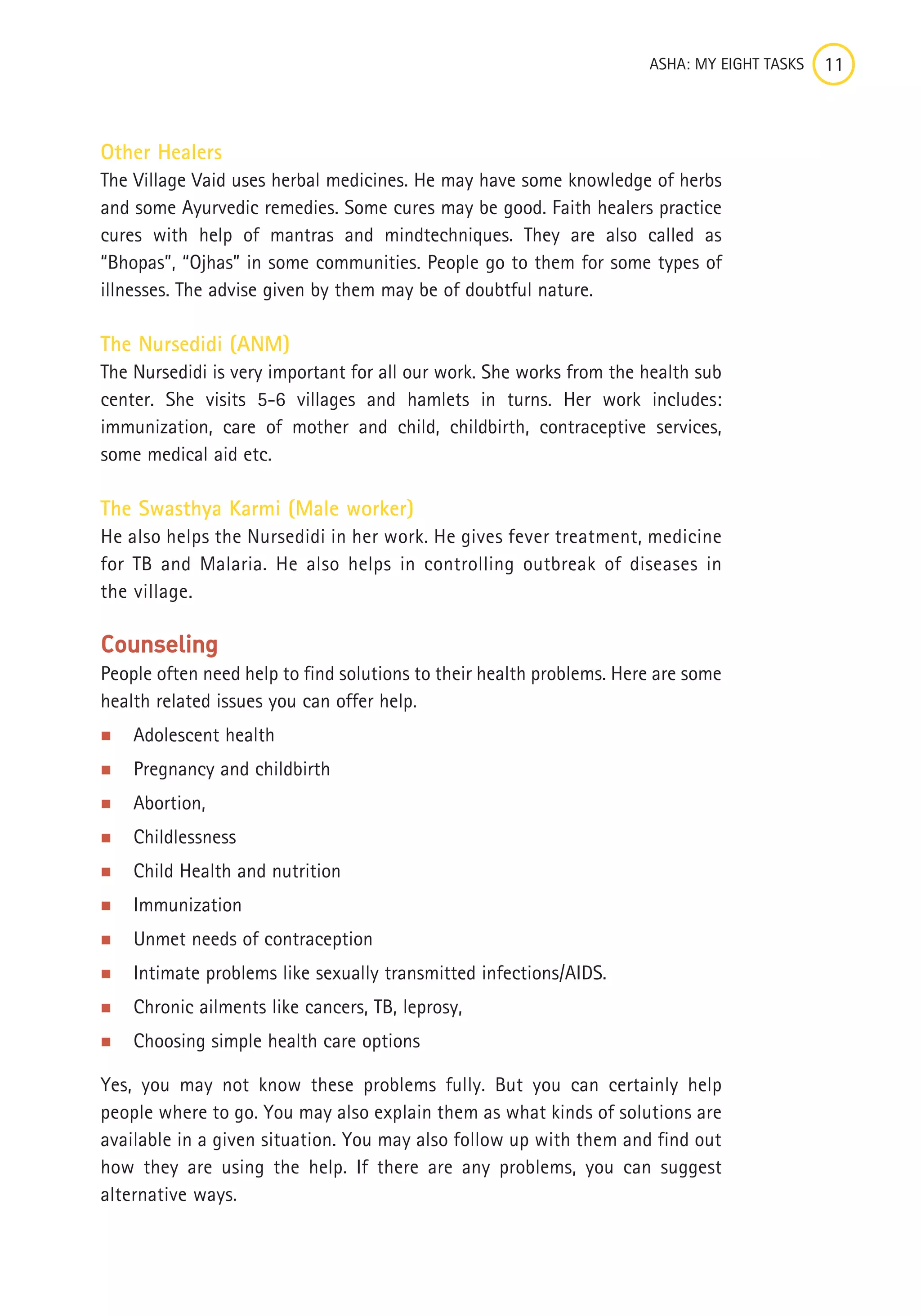 Asha training book no-1 pdf | PDF