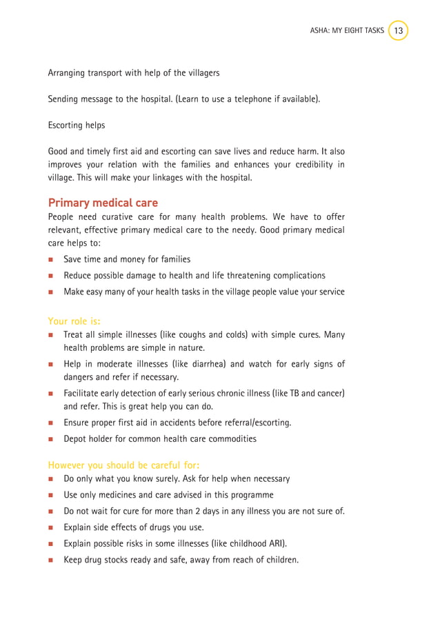 Asha training book no-1 pdf | PDF