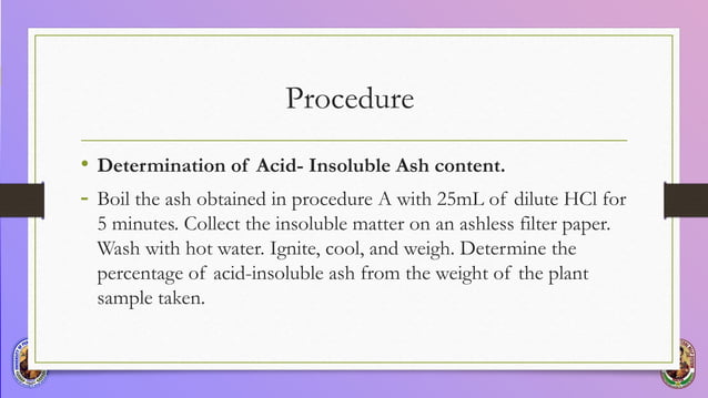 Ash content determination.pptx- materials- procedure- formula | PPTX