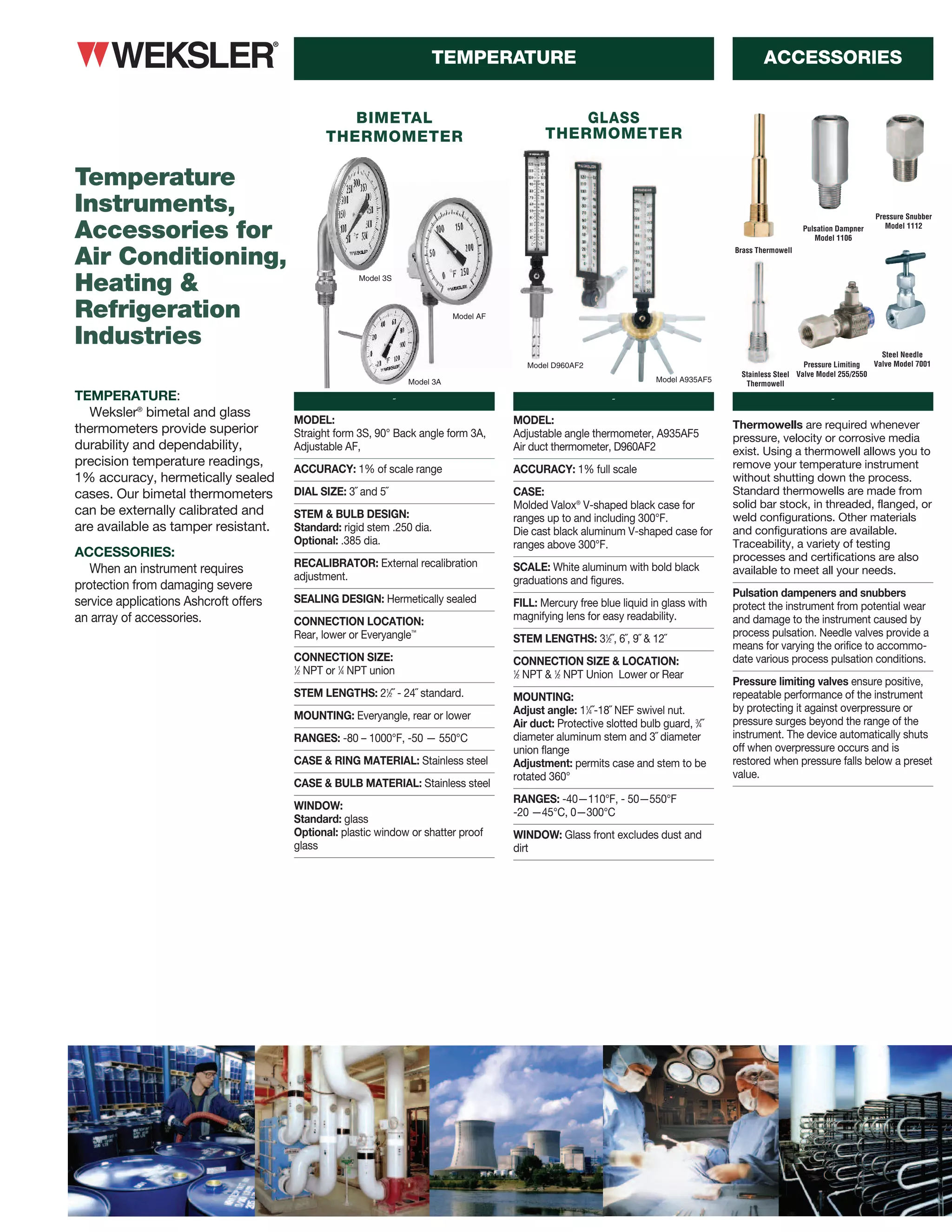 Ashcroft Pressure Gauges - Air Conditioning, Heating & Refridgeration Industry Brochure | PDF