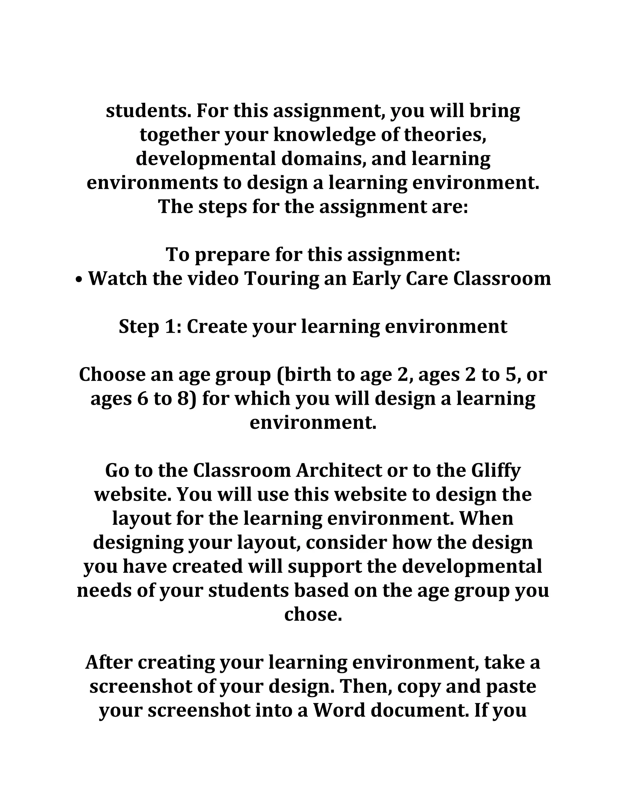 Ash ece 101 week 2 assignment 2 learning environments and developmental ...