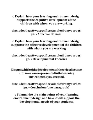 Ash ece 101 week 2 assignment 2 learning environments and developmental ...