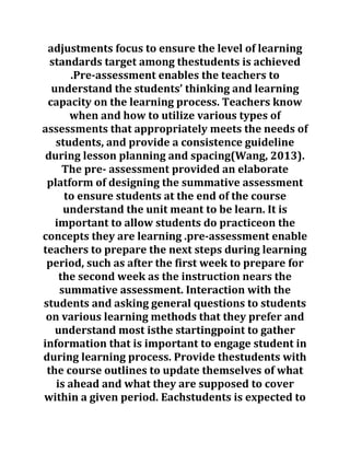 Ash edu 645 week 6 final paper curriculum based summative assessment design (2 papers) new | PDF