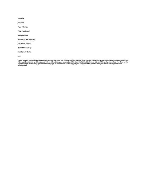 Ash edu 650 week 3 assignment different school models new | PDF