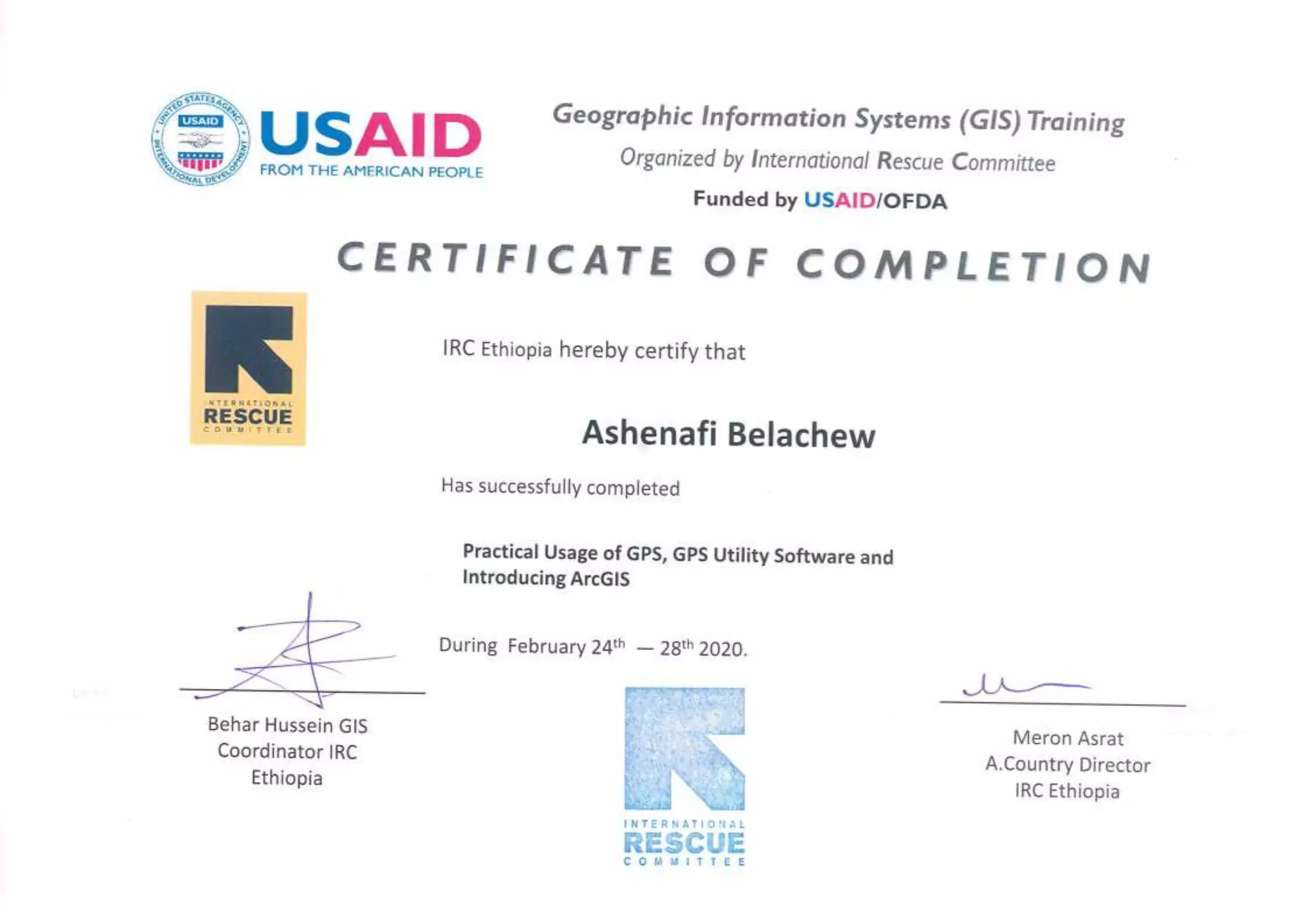 Ashenafi certificates | PDF