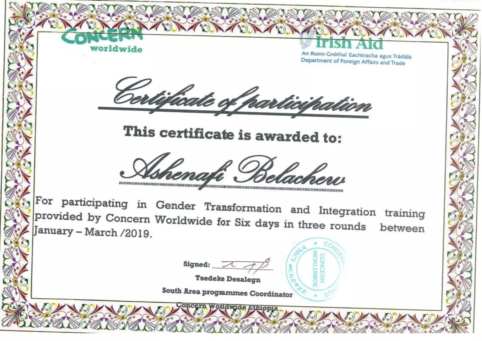 Ashenafi certificates | PDF