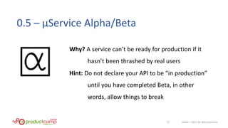 A lifecycle for microservices | PPT