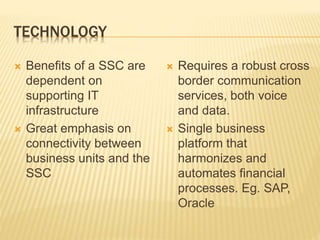 Characteristics of a Shared Services Center | PPTX