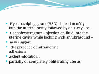 ASHERMAN’S SYNDROME PPT SLIDES ASHERMANS | PPTX