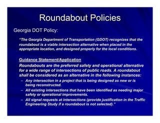 Federal Hwy Admin Roundabout Presentation | PPT