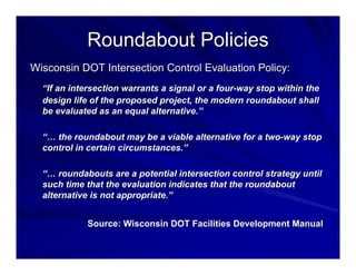 Federal Hwy Admin Roundabout Presentation | PPT