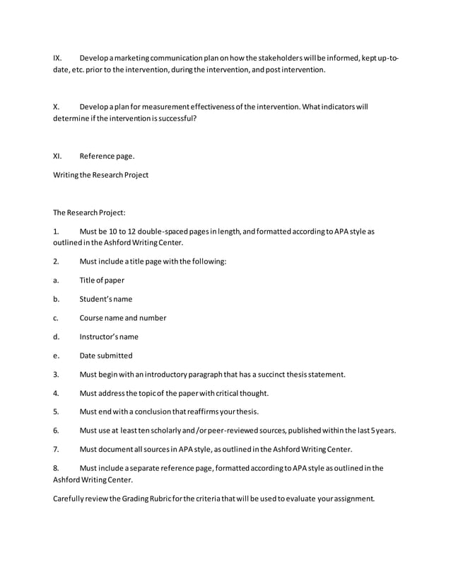 Ashford university mha 690 week 6 final paper | PDF