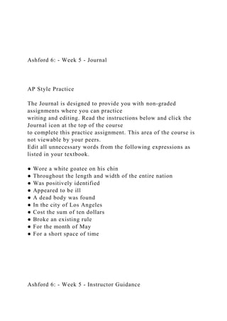 Ashford 6 - Week 5 - Journal AP Style Practice .docx