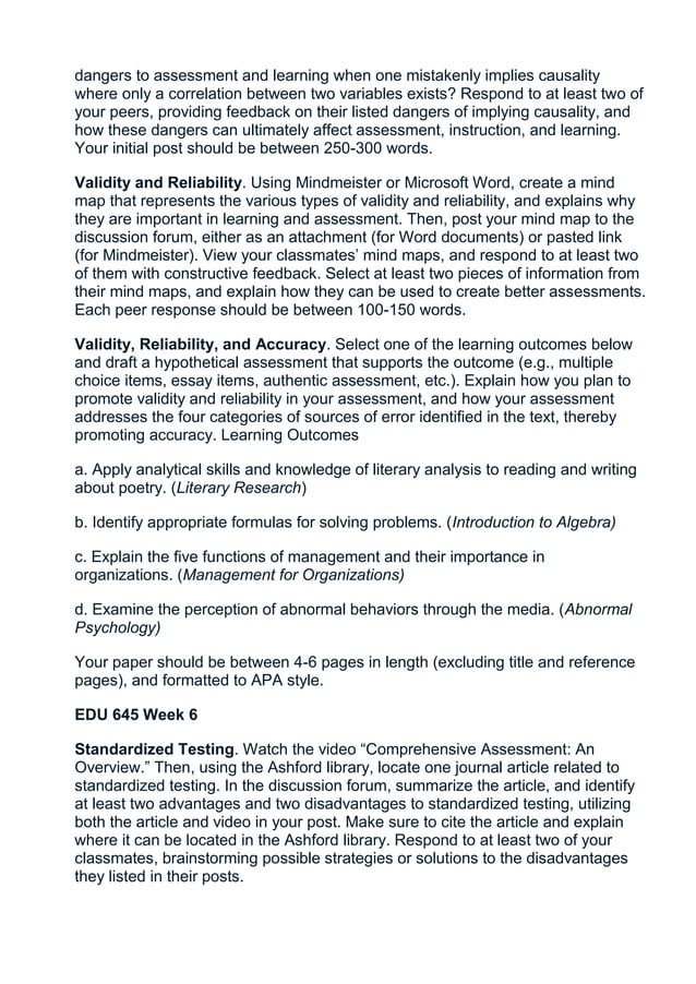 Ashford edu 645 entire course | PDF