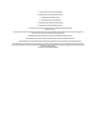 Ashford edu 692 week 2 assignment cultural competence in the classroom | PDF